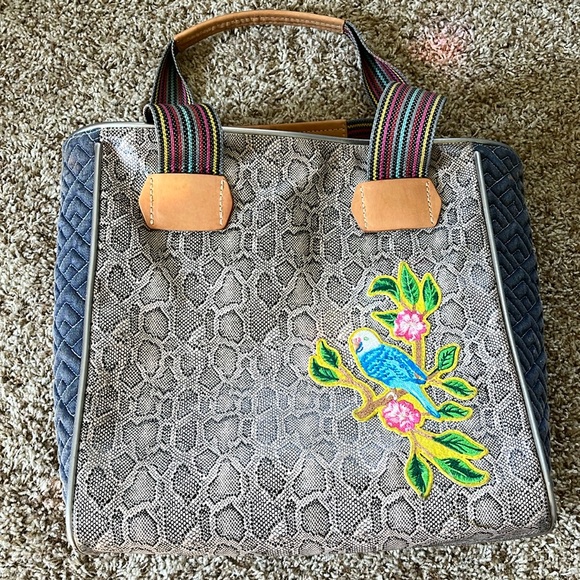 Consuela | Bags | Consuela Classic Tote Parakeetparrot Snake Print ...